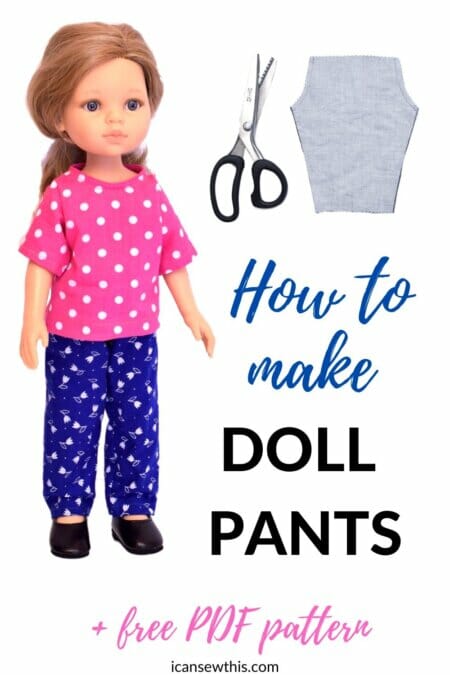 Sew cute cotton pants for your 12" doll in 10 minutes (free pattern ...