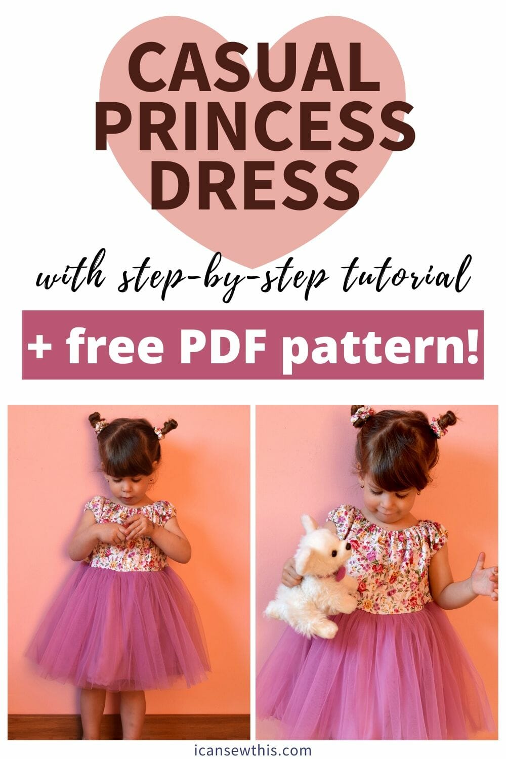 Casual princess dress for girls (tutorial + free pattern) - I Can Sew This