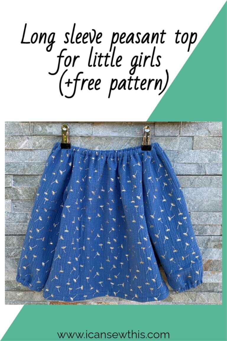 How to make a long sleeve peasant top for little girls - free pattern ...