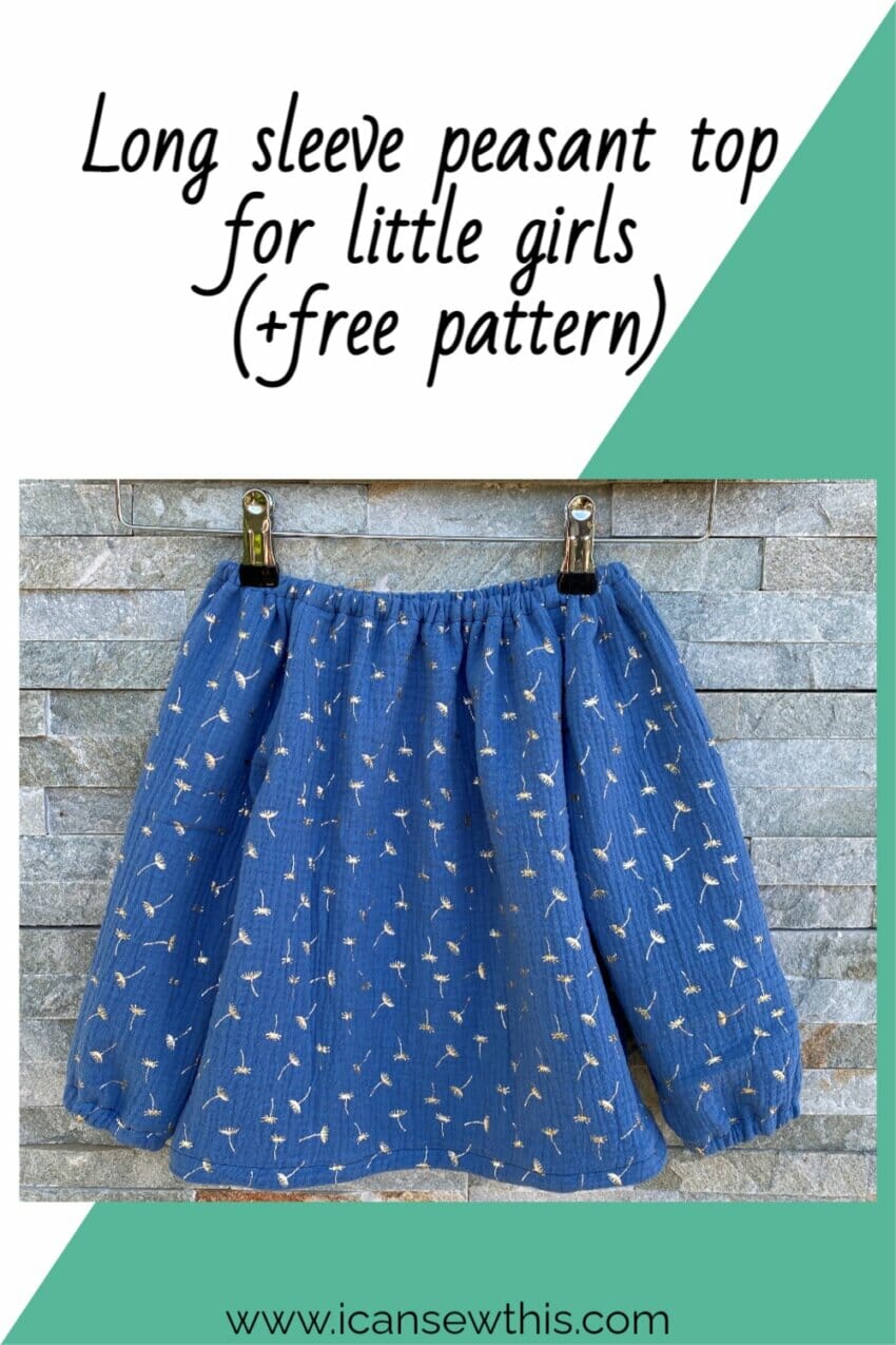 How to make a long sleeve peasant top for little girls - free pattern ...