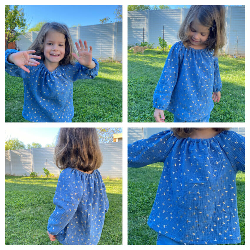 How to make a long sleeve peasant top for little girls - free pattern ...