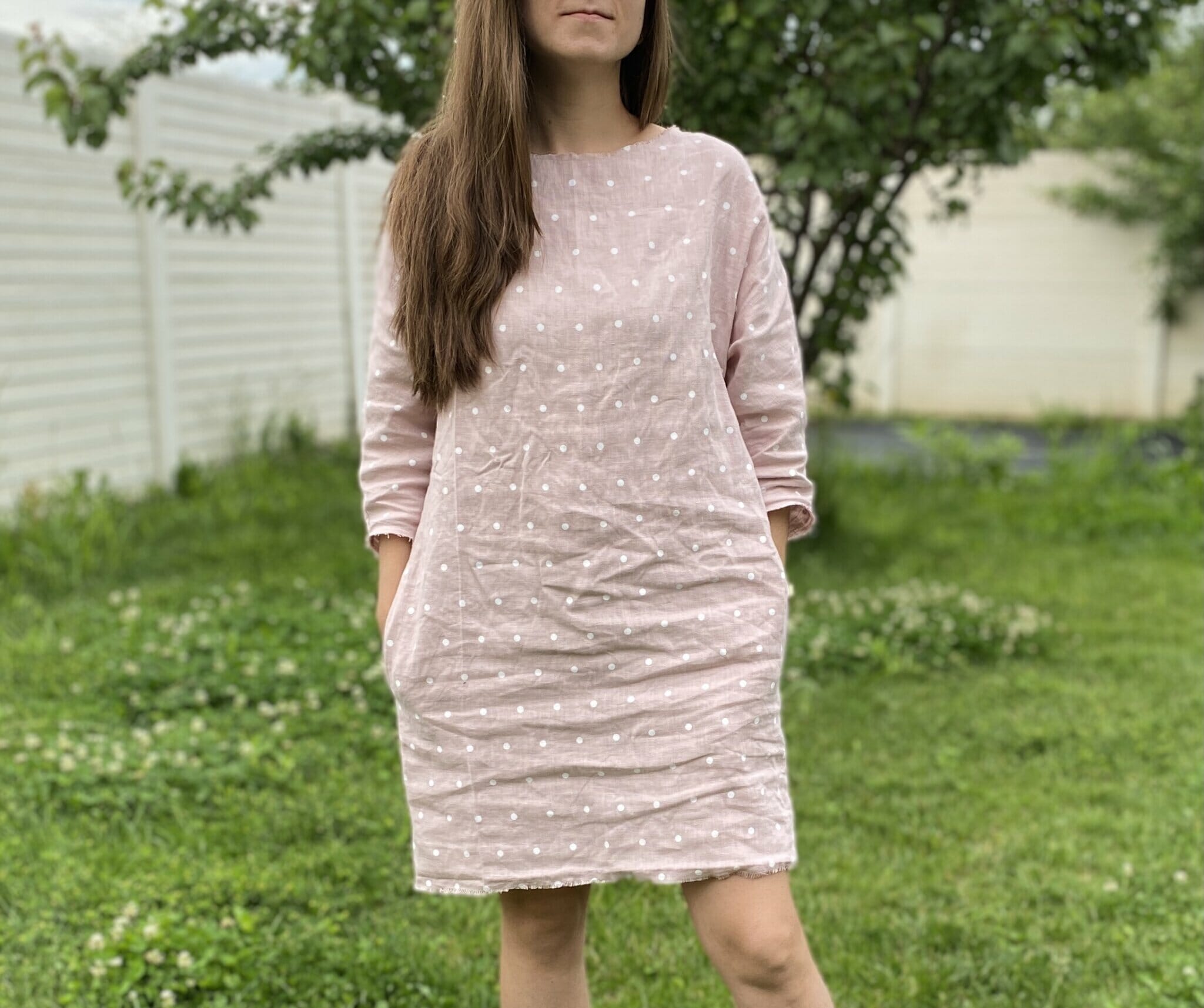 Frayed edges linen dress tutorial - no pattern needed - I Can Sew This