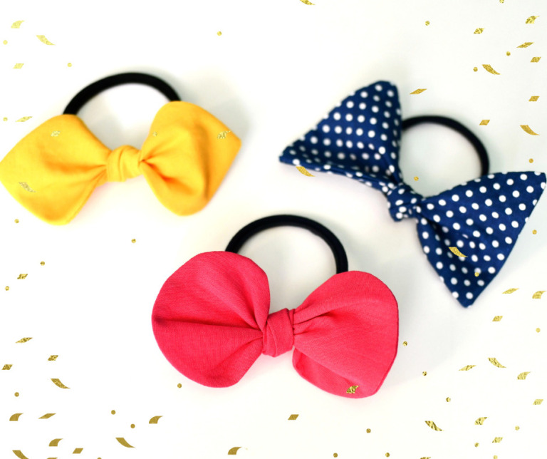 How to make DIY knot bow hair ties in under 15 minutes - I Can Sew This