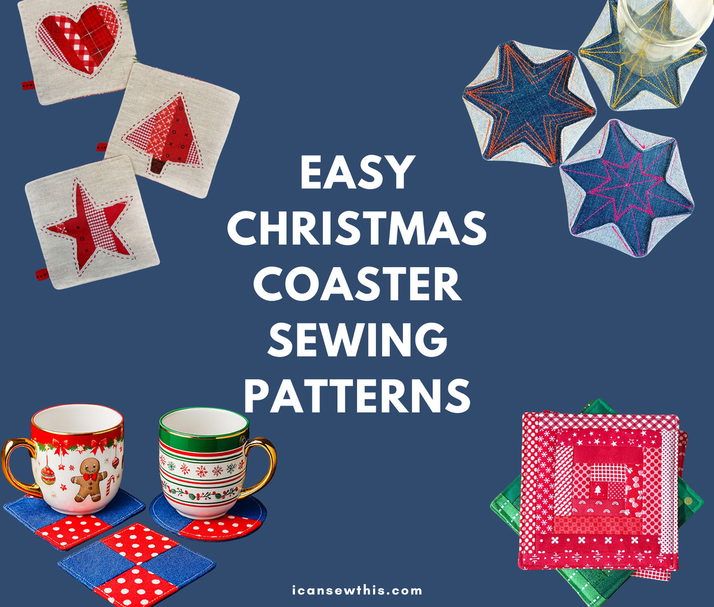 Sew the cutest Christmas coasters! 20+ free & paid patterns - I Can Sew ...