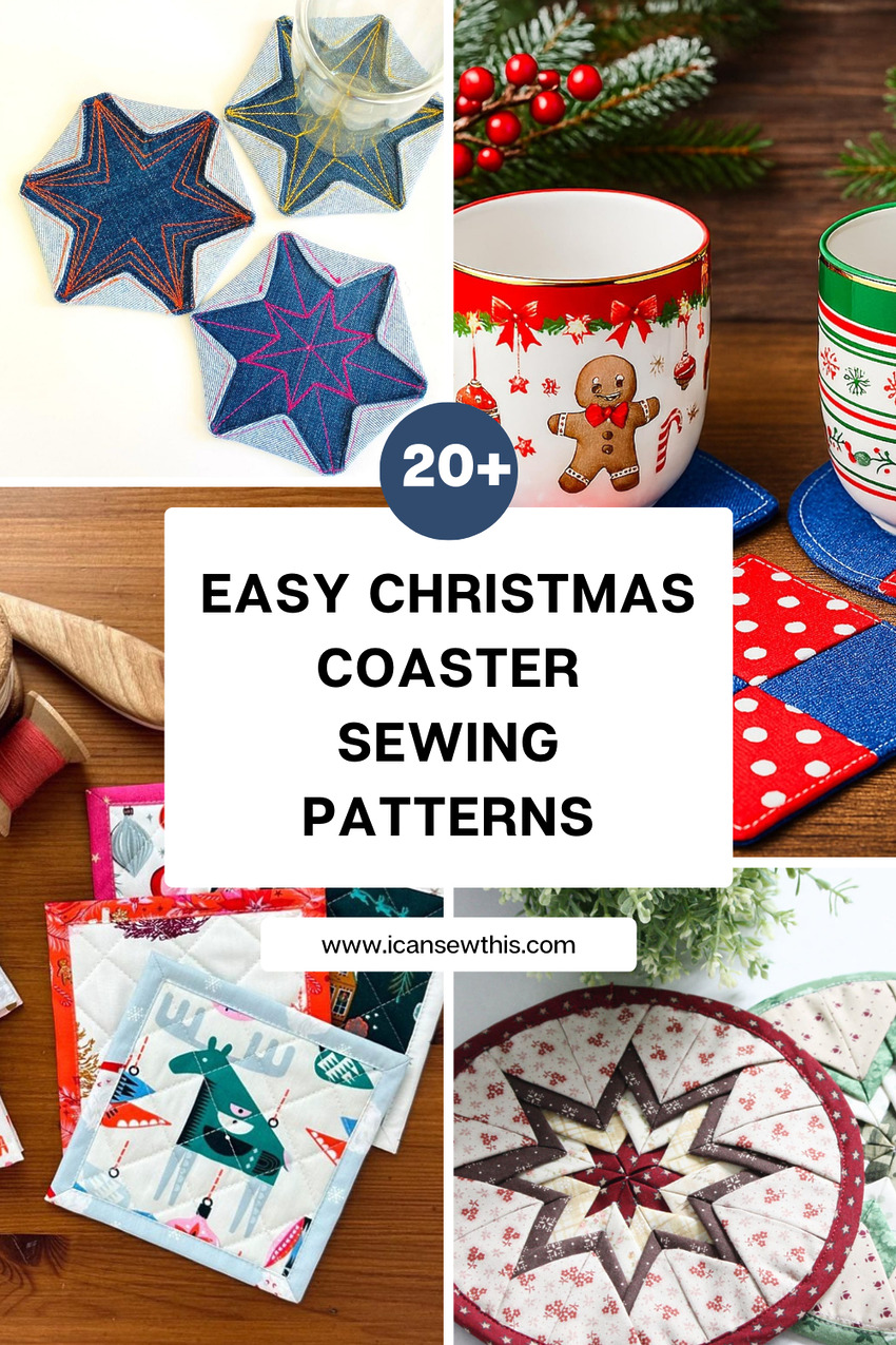 Sew the cutest Christmas coasters! 20+ free & paid patterns - I Can Sew ...