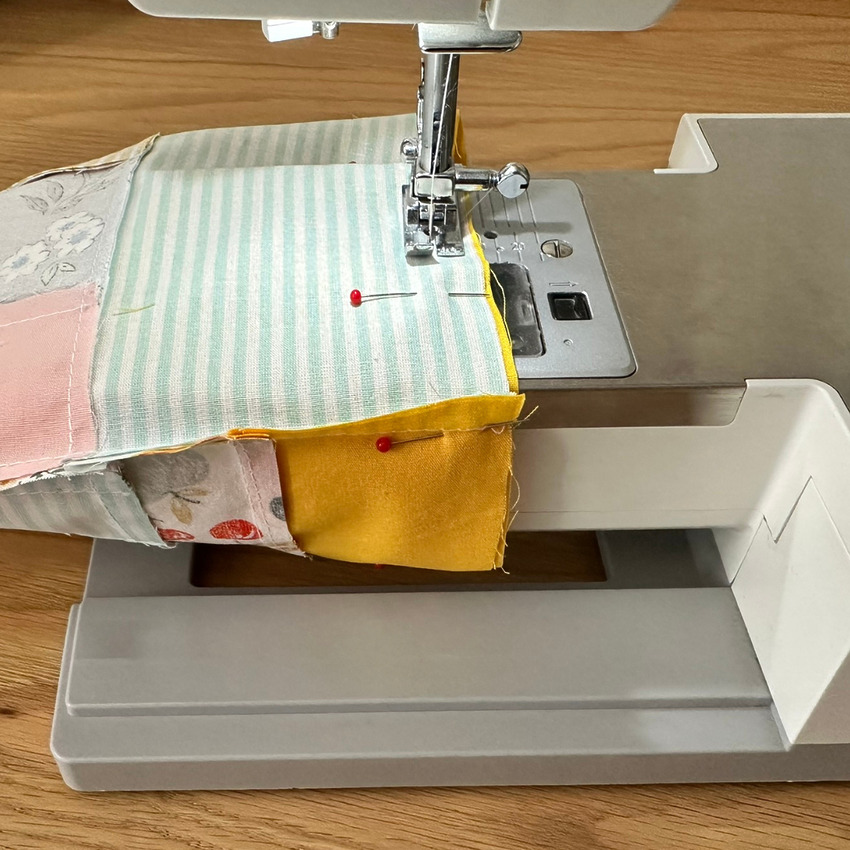 DIY patchwork lined drawstring gift bag - I Can Sew This